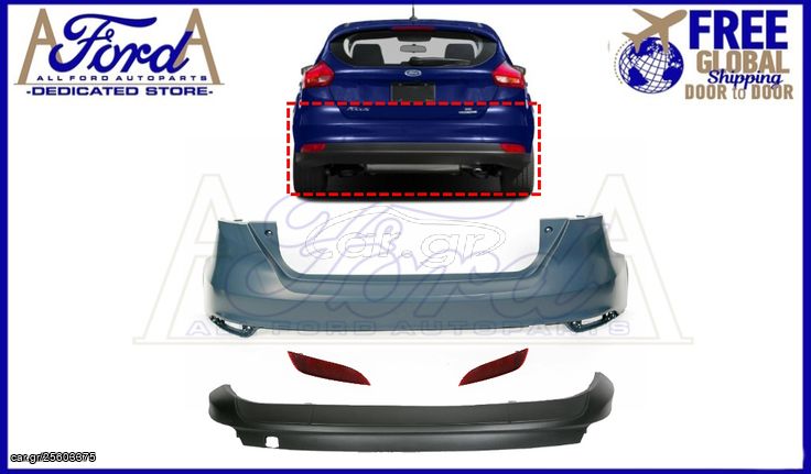 Car.gr - Ford Focus MK3.5 2014-2017 Rear Bumper Complete Kit New ...