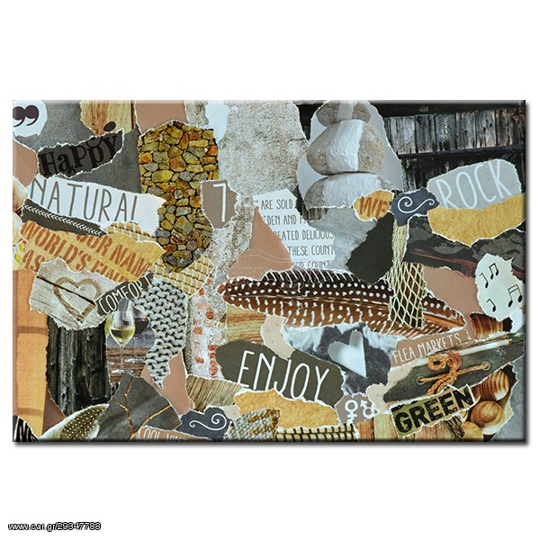 Car.gr - Πίνακας Abstract collage 2 45εκ.Χ30εκ. Καμβάς Βαμβακερός