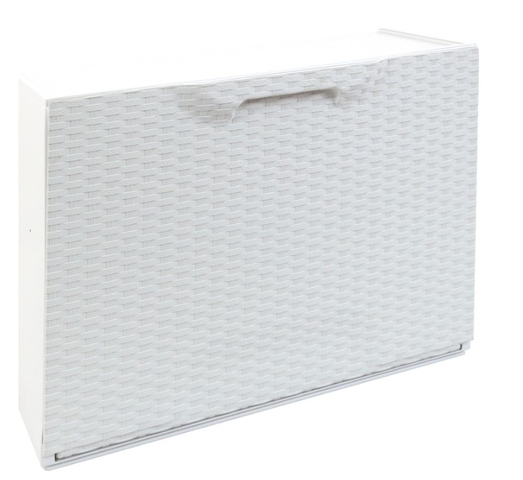Car.gr - ΠΑΠΟΥΤΣΟΘΗΚΗ ΜΟΝΗ ΠΛΑΣΤΙΚΗ ΛΕΥΚΗ RATTAN 51x41x17.3cm ARTPLAST ...