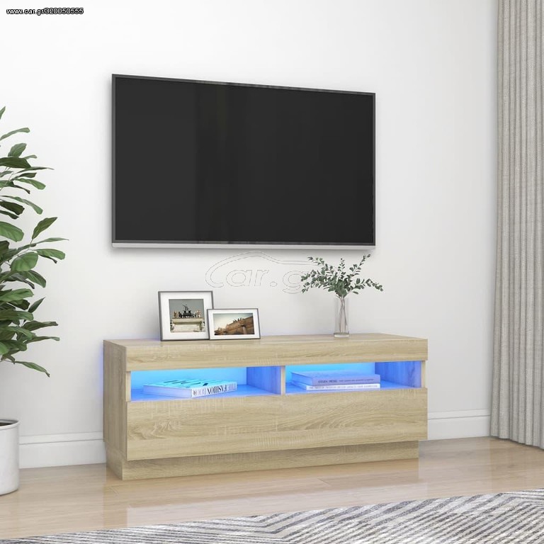 Car.gr - Έπιπλο Τηλεόρασης με Φωτισμό LED Sonoma Δρυς 100 x 35 x 40 εκ.