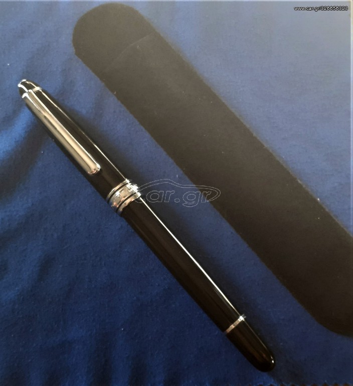 Car.gr - MONT BLANC FOUNTAIN PEN ΠΕΝΝΑ ΜΕΤΑΛΛΙΚΗ ΜΑΥΡΗ ΜΕ ΑΣΗΜΕΝΙΕΣ ...