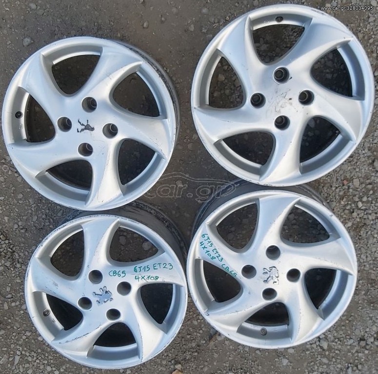Car.gr - ΖΑΝΤΕΣ ΑΛΟΥΜΙΝΙΟΥ PEUGEOT 15 4X108 6J ET23 CB65
