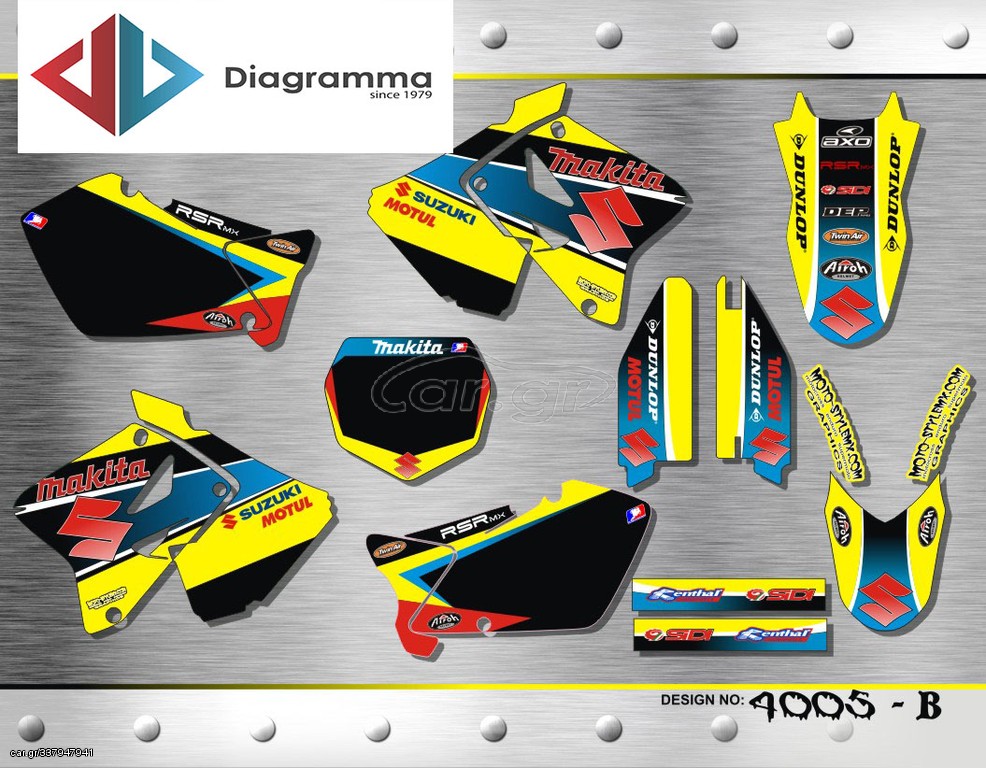 Car.gr - ΣΕΤ ΑΥΤΟΚΟΛΛΗΤΑ ΓΙΑ SUZUKI RM125 RM250 2001-2008 ΚΙΤ ΓΡΑΦΙΚΩΝ ...