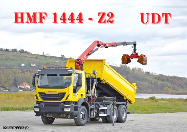 Car.gr - Γερανοί - Φορτηγά Με Γερανό Iveco 2014 TRAKKER 360* HMF 1444-Z2 + Χειριστιριo/ 6x4