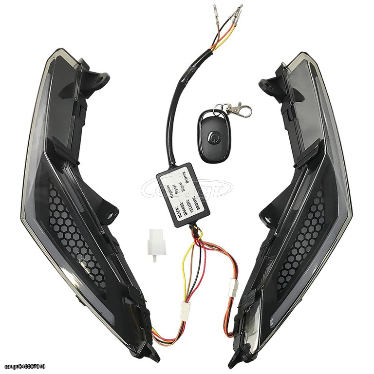 Car.gr - Φλας εμπρόσθια φιμέ ζεύγος, κόκκινη κυψέλη LED SYM VF 185 TAIWAN