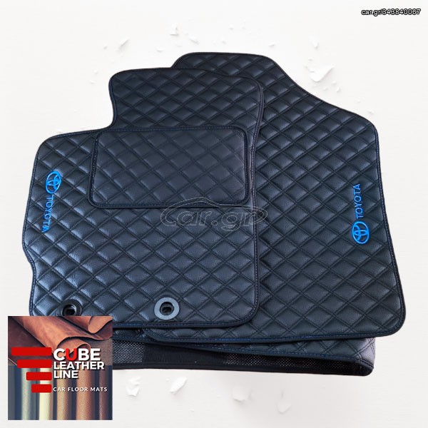 Car.gr - TOYOTA YARIS 2011-2020 ΠΑΤΑΚΙΑ ΤΕΧΝΟΔΕΡΜΑ CUBE ΜΑΥΡΟ ΜΕ ΜΠΛΕ ...
