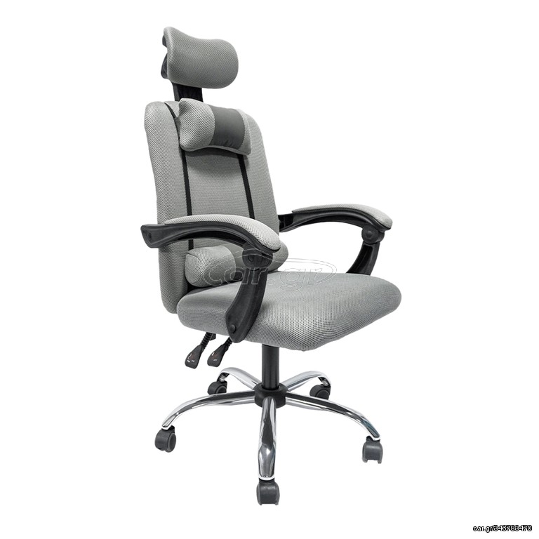 Car.gr - ΚΑΡΕΚΛΑ ΓΡΑΦΕΙΟΥ CRONER HM1196.02 ΓΚΡΙ MESH-ΜΕΤΑΛ.ΒΑΣΗ-NYLON ...