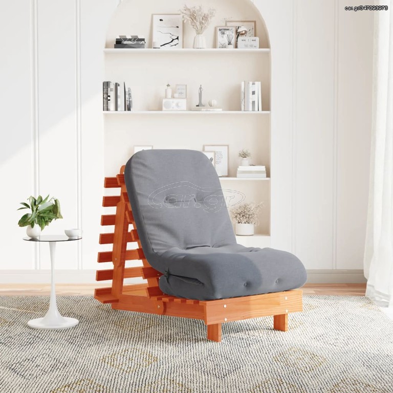 Car.gr - Καναπές Κρεβάτι Futon με Στρώμα 60x206x11 εκ. Μασίφ Ξύλο Πεύκου