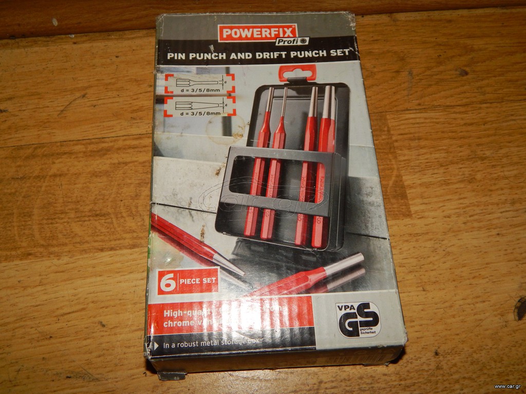Car.gr - ΣΕΤ ΠΟΝΤΕΣ pin punch AND drift punch set POWERFIX 6PCS