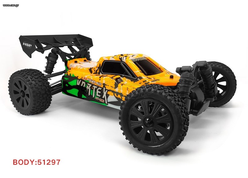 Car.gr - Hsp '24 Vortex PRO 1/10 2.4 GHz Brushless Buggy RTR (Orange)