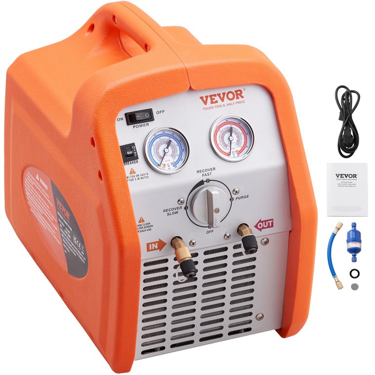 Car.gr - VEVOR Portable 3/4 HP Refrigerant Recovery Machine - AC ...