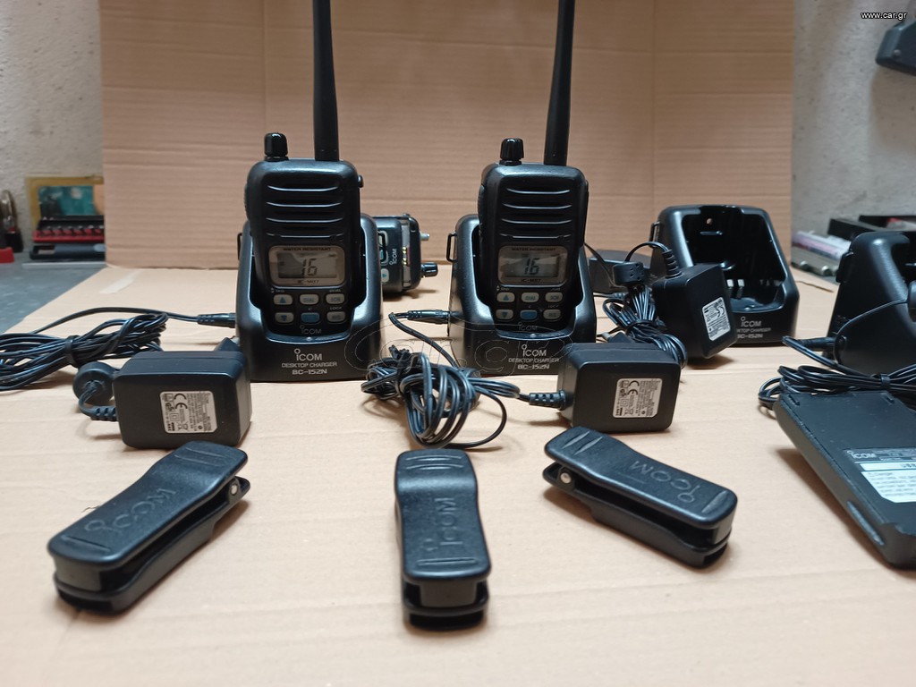 Car.gr - VHF-PMR ICOM MARINE IC-M87, 2 τμχ, 4 βασεις-φορτιστες, 1 ...