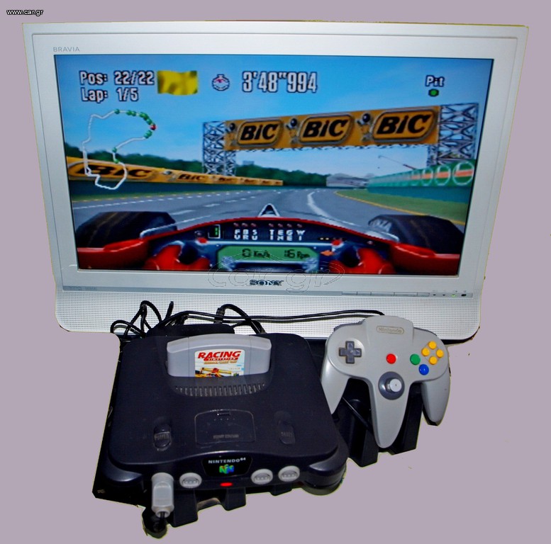 Car.gr - Nintendo 64 / N64 black console με extra (memory + rumble pack ...