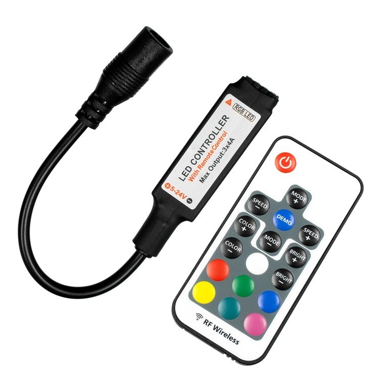 Car.gr - Ασύρματος LED Controller RGB με Χειριστήριο RF 2.4Ghz DC 5-24V ...