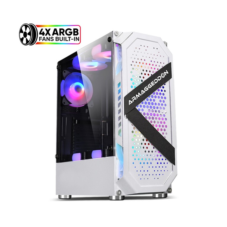 Car.gr - ARMAGGEDDON GAMING PC CASE WITH 4 ARGB FANS TRITRON PRO 200 WHITE