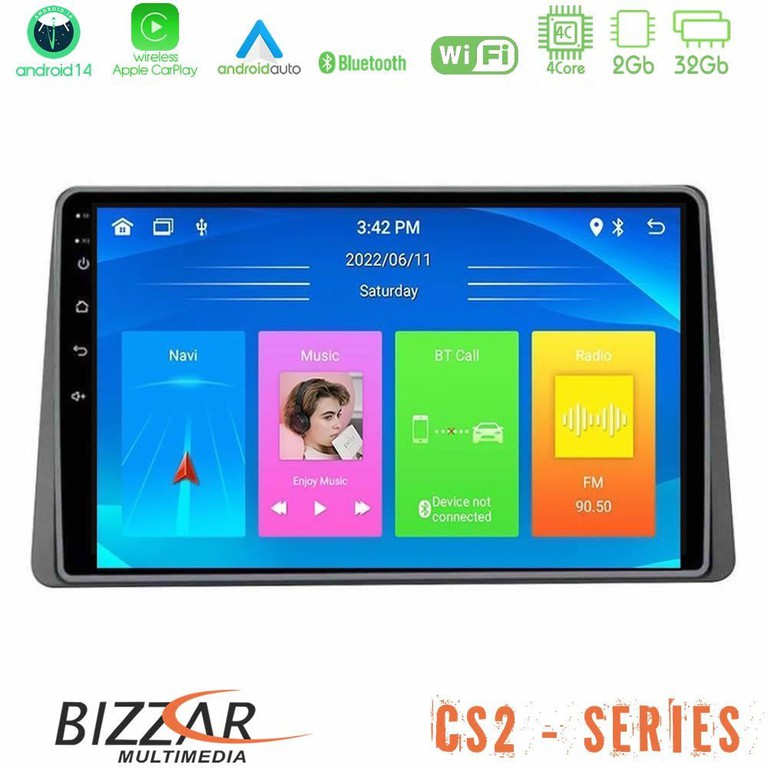 Car.gr - Bizzar CS2 Series 4Core Android14 2+32GB Dacia Duster 2022-2024 Navigation Multimedia ...