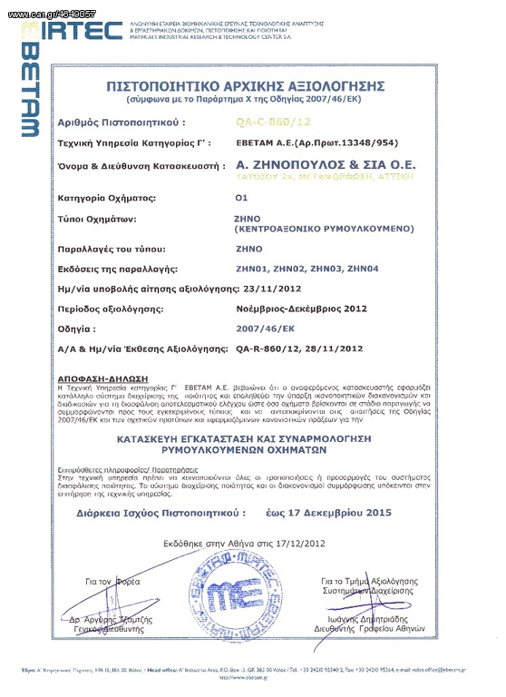 Car.gr - Zhno 2025 ΠΙΣΤΟΠΟΙΗΣΗ CE